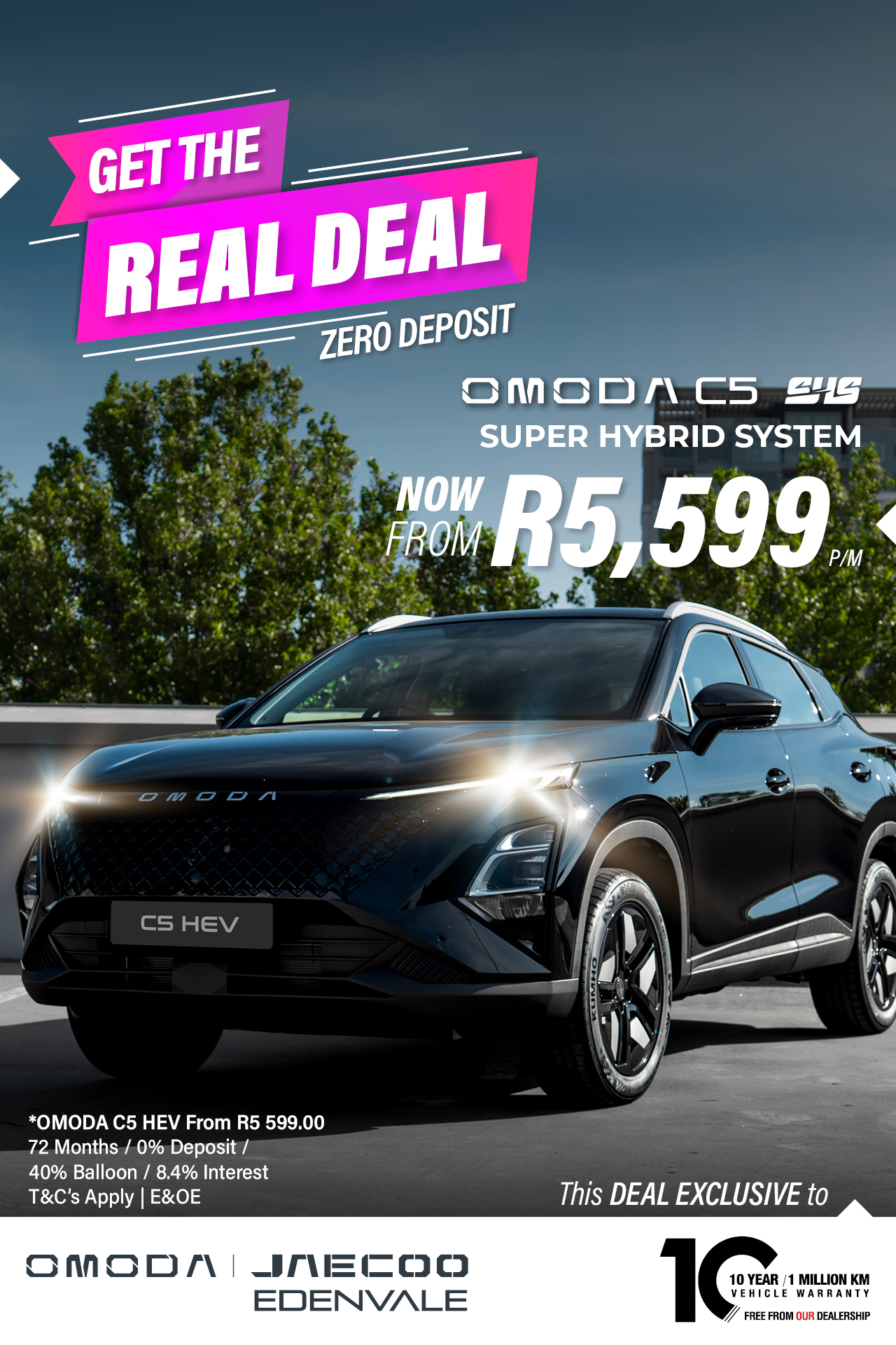 OMODA JAECOO Edenvale | 10 Year / 1 Million KM Warranty