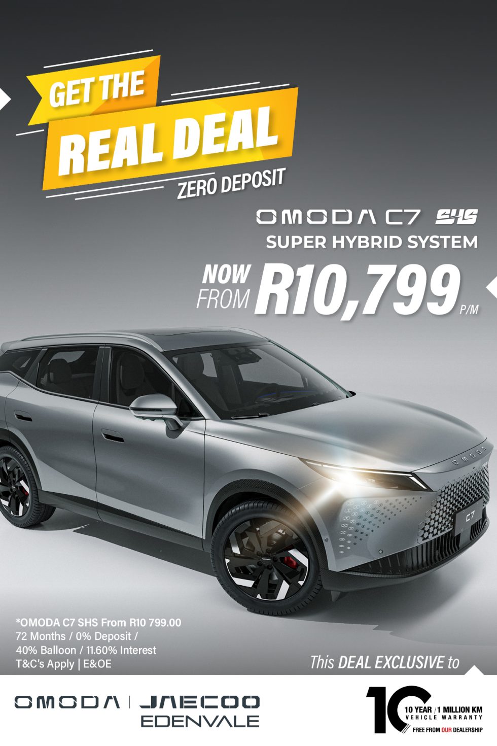 OMODA JAECOO Edenvale | 10 Year / 1 Million KM Warranty