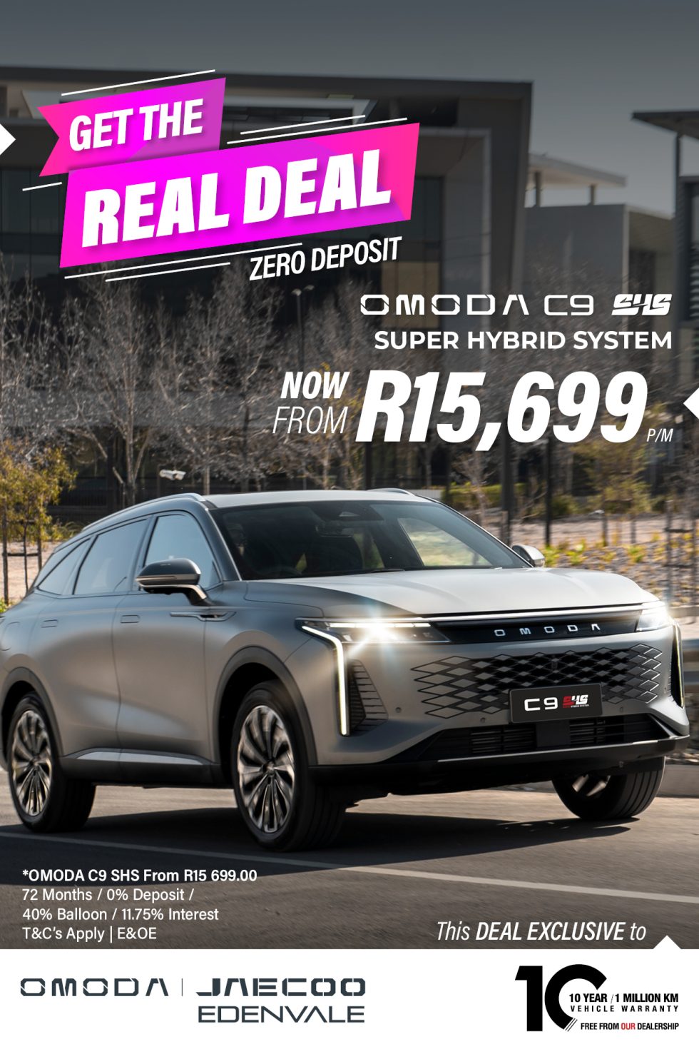 OMODA JAECOO Edenvale | 10 Year / 1 Million KM Warranty